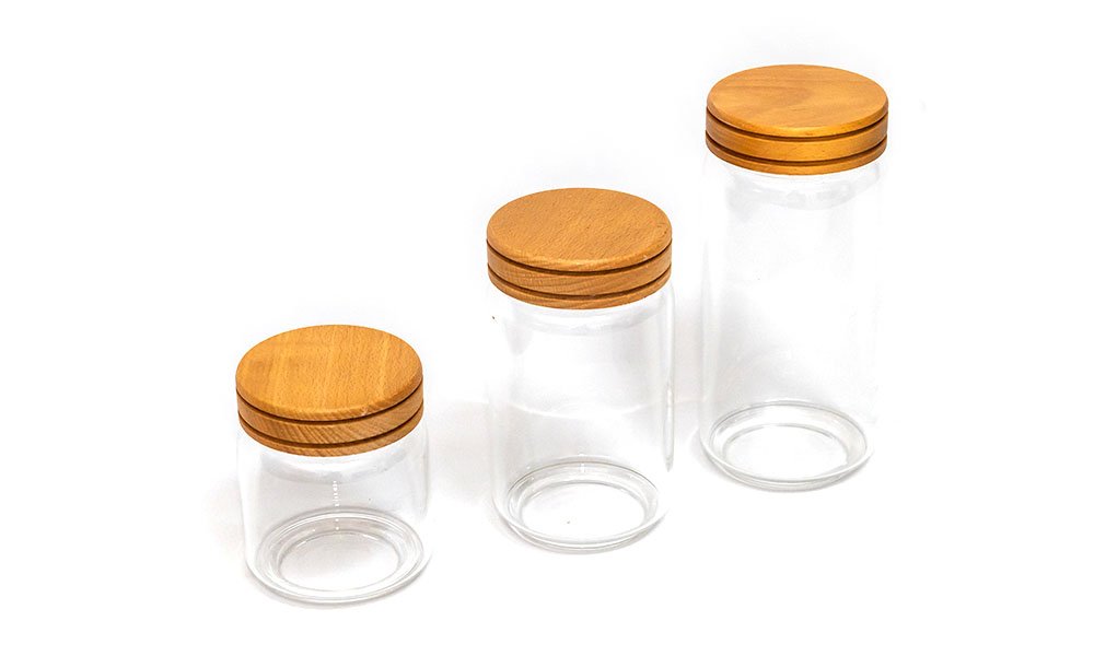 glass jars|glass jars with lids|food glass jars|glass jar with wood lid