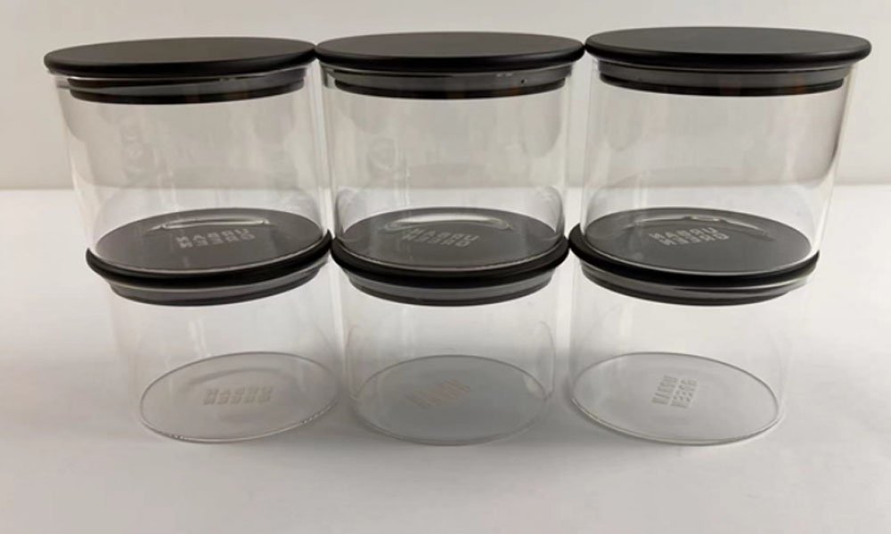 glass tube jars with black lid|glass jars with bamboo lid|glass jars ...