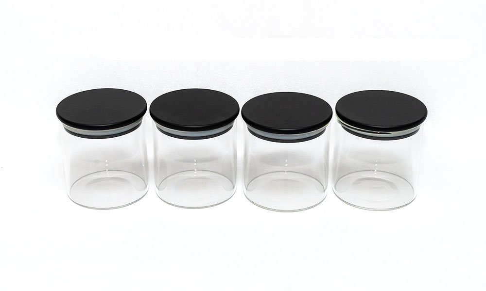 glass tube jars with black lid|glass jars with bamboo lid|glass jars ...